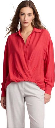 Kocca Femme, Blouses et Chemises, Rose, Taille: 42 FR Blouse Chic &agrave; Manches Longues et Effet Torsad&eacute;