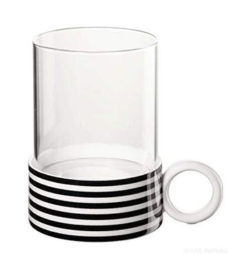 ASA Memphis Windlicht,stripedH.12cm,D.8,4cm,inkl.Glaszyl