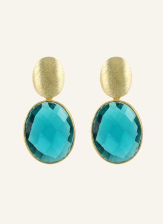 Lott. Gioielli Lott.Gioielli Ohrh&auml;nger Giorgia Framed Oval S Teal Blue By Glambou gold