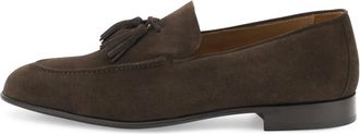 Boggi Milano Homme, Chaussures, Brun, Taille: 45 EU Mocassins en cuir su&eacute;d&eacute; &agrave; pampilles