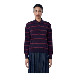 Dries Van Noten Gestreifter Strick-Polo-Pullover - - Tops - Damen - Lila - S