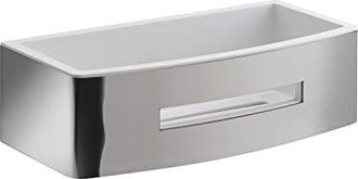 Gedy | Poseidon Rechteckiger Duschkorb aus Stahl, verchromt und weiß, Maße 7,2 x 24 x 12,3 cm und Gewicht 0,815 kg