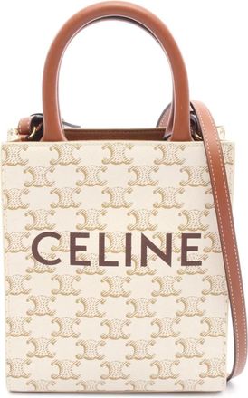Celine sac à main en toile Mini Triomphe (2010-2025) - Blanc