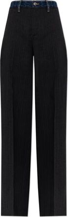 Dsquared2 Femme, Pantalons, Noir, Taille: 34 FR Pantalon Confectionn&eacute; &agrave; Partir de Mat&eacute;riaux Combin&eacute;s