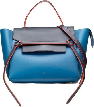 Celine Sac &agrave; main structur&eacute; en cuir Pre-owned - Femme - Pre-owned - Bleu - Taille: ONE Size