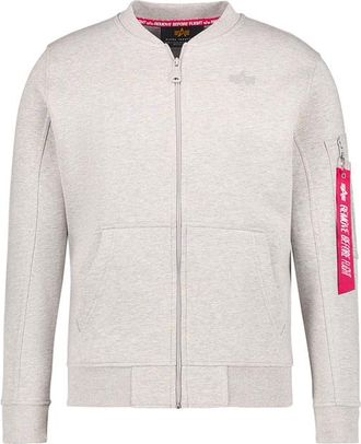 Alpha Industries Herren Pullover grau Baumwolle unifarben