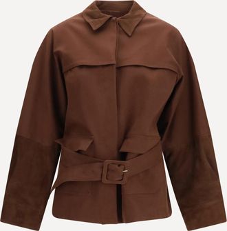 Fabiana Filippi Short Jacket with belt and suede details Female 42