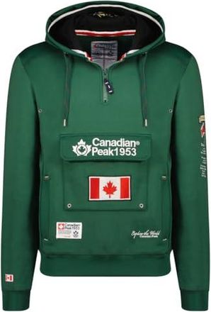Canadian Peak Galapagos Men - Sweat Homme Capuche Poche Kangourou - Vêtement Sweatshirt Hoody Chaud Manches Longues - Pull Hommes Printemps Ete Automne Hiver (Vert 