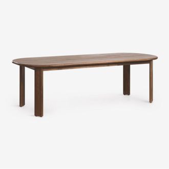 Sklum Ovaler Esstisch 240x100 cm aus Akazienholz Uleno Akazienbraun dunkel