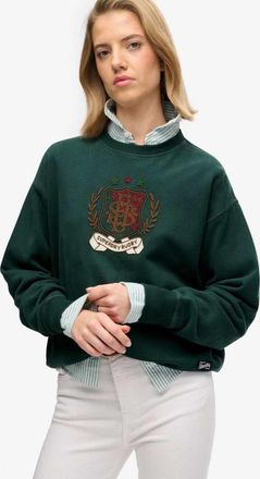 Superdry T-shirt ras de cou ample avec &eacute;cusson - Vert sapin fonc&eacute;