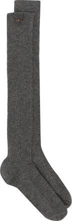 Brunello Cucinelli chaussettes en maille à boutons décoratifs - Gris