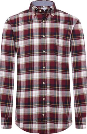 Tom Rusborg Flanellhemd mit Karomuster und Button-Down-Kragen in