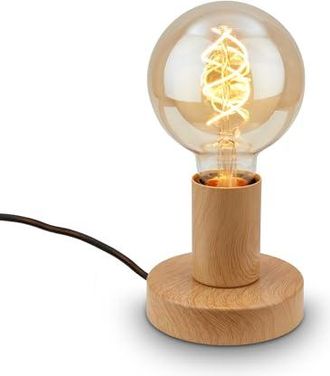 Briloner Mini lampe de table avec interrupteur à fil, rétro, vintage, E27, max. 10W, lampe de chevet, décorative couloir, lampe de bureau et lecture, 10x9 cm (