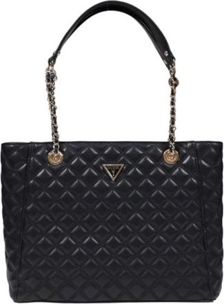 Guess Femme, Sacs, Noir, Taille: ONE Size Quilted Chain Tote Bag