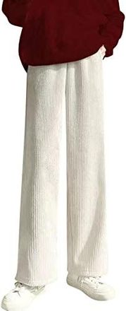 Generic Pantalon en velours c&ocirc;tel&eacute; pour femme - Taille &eacute;lastique - Jambe large - Pantalon dhiver tendance - Jambe droite - Pantalon bouffant - Thermique - &Agrave; e
