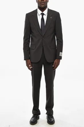 Corneliani CC COLLECTION Wool-Blend Zweiknopf-Anzug With Spitzenrevers Corneliani