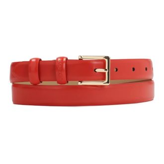 Kazar Femme, Accessoires, Rouge, Taille: 110 CM Ceinture en cuir rouge &eacute;troite