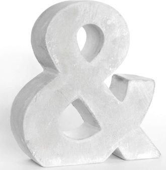 Wall-Art Zement Beton & Deko Buchstaben Dekobuchstabe Farbtherapie fuer Lichterkette Tisch Deko Kinderzimmer Stimmungslicht (Beton Symbol & 15cm)