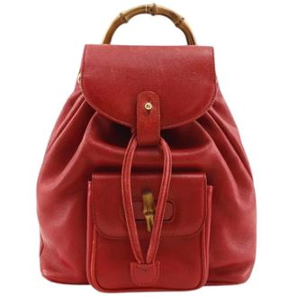 Gucci Pre-owned Bamboo Leder Rucksack - - Pre-owned - Damen - Rot - ONE SIZE