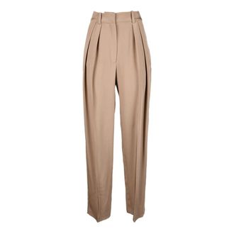 The Mannei Klassische Seidenhose mit hoher Taille - - Trousers - Damen - Braun - L