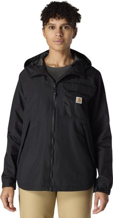 Carhartt Work in Progress Storm Defender Damenjacke, lockere Passform, leicht, verstaubar, Schwarz, XL