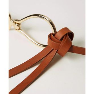 Twinset Leder G&uuml;rtel mit Ovaler Schnalle - - Accessories - Damen - Braun - M