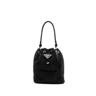 Prada Mini-Beutel-Tasche mit Kristallverzierung - - Bags - Damen - Schwarzk - ONE SIZE