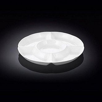 Wilmax England Wilmax WL-992019/A Porzellan Geteilte Runde Schale, Weiss, 25.5cm Durchmesser