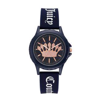 Juicy Couture Femme, Accessoires, Bleu, Taille: ONE Size Montre Analogique en Silicone Bleu à Quartz