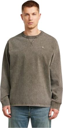 G-Star Homme, Sweatshirts et sweats &agrave; capuche, Brun, Taille: S Pull d&eacute;lav&eacute;