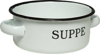 Ambiente Haus Suppenschale, Stahlblech emailliert, Weiss, 5x14x11cm