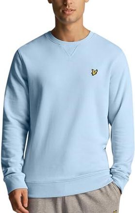 Lyle & Scott Hommes Sweat-Shirt Délavé Col Ras du Cou Bleu Clair L