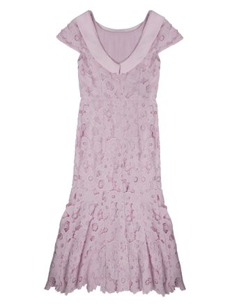 Self Portrait Lace Open Back Dress - Pink
