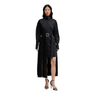 Karl Lagerfeld Femme, Robes, Noir, Taille: 36 FR Robe chemise pliss&eacute;e