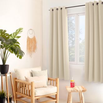 Enjoy Home ED Enjoy Home Thermovorhang, Blickdicht, Ecru, 135 x 180 cm, Metall&ouml;sen, Hitzeschutz, Anti-Frost, f&uuml;r Schlafzimmer und Wohnzimmer