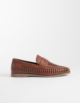 River Island Mocassins tress&eacute;s - Fauve-Marron