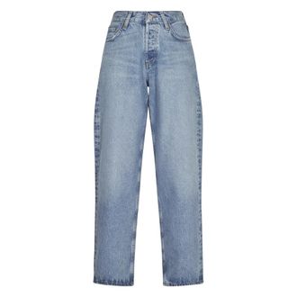 A Gold E Baggy V-Taillen Jeans - - Jeans - Damen - Blau - W23