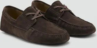 Mango Mocassins driver en daim cordons marron - Homme - 39 - MANGO MAN