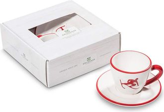 Gmundner Keramik Espresso for you Gourmet Geschirrset rubinroter Toni Geschirr, handgemacht in Österreich