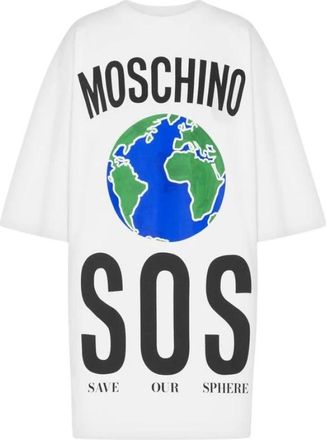 Moschino Femme, Robes, Blanc, Taille: 42 FR Save Our Sphere Dress