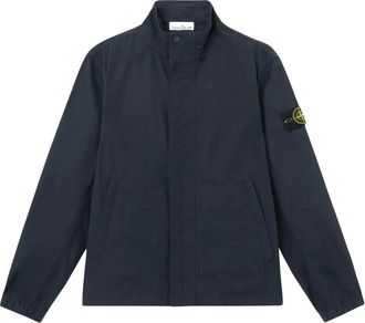 Stone Island Homme, Vestes, Bleu, Taille: XL Veste Micro Twill &agrave; Col Montant
