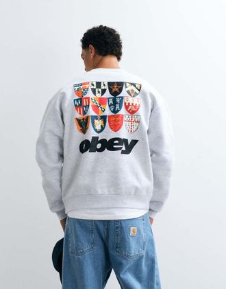 Obey Sweatshirt mit Grafik auf der R&uuml;ckseite in Grau