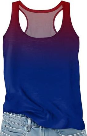 Generic Debardeur Femme Chic et &eacute;l&eacute;gant Gradient Chemisier sans Manche D&eacute;bardeur Crop Top Ete Haut Sexy Chic et Elegant Fluide Ample Caraco Vetement Femme Ete