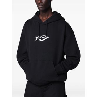 adidas Logo-Embroidered Cotton Hoodie - Black