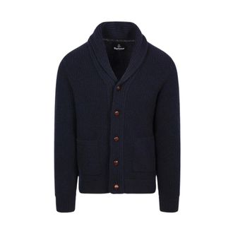 Barbour Cardigan en Laine Hartland - Homme - Pulls - Bleu - Taille: L