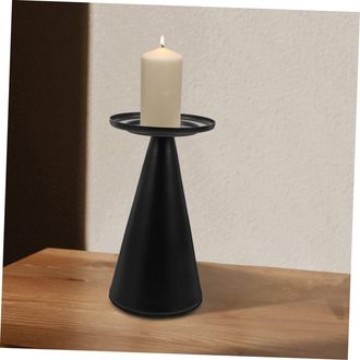 Valiclud Moderner Schwarzer Kerzenhalter Dekorativer Kerzenständer für Wohnzimmer und Esstisch Kompakt Langlebig Tischdekoration für Hochzeit Party Valentinsta
