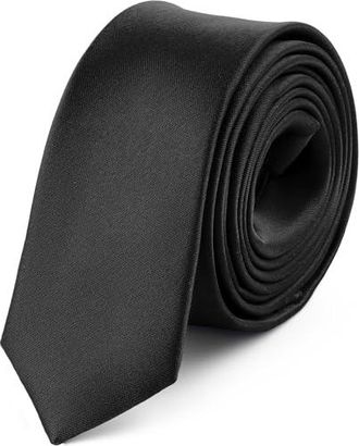 Ladeheid Cravate &Eacute;troite Variet&eacute; de Couleurs Accessoire V&ecirc;tement Homme - SP-5 (150cm x 5cm, Noir13)