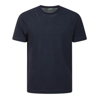 Zanone Homme, Tops, Bleu, Taille: 4XL T-shirt en coton à manches courtes