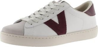 Victoria Basket Basse Unisexe Berlin Cuir & Pièces en Contraste & Bout en Croûte De Cuir 1126142 pour Adulte Bordo 40