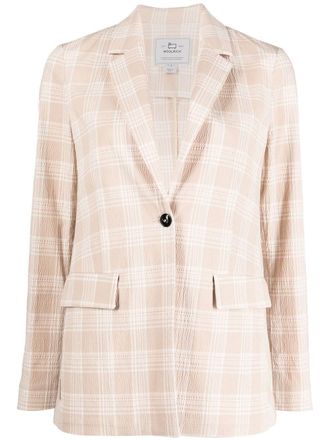 Woolrich blazer crois&eacute; en seersucker &agrave; carreaux - Tons neutres